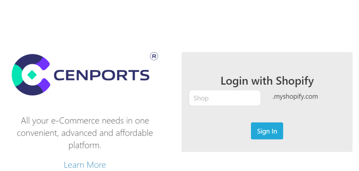 Shopify Integration - Cenports